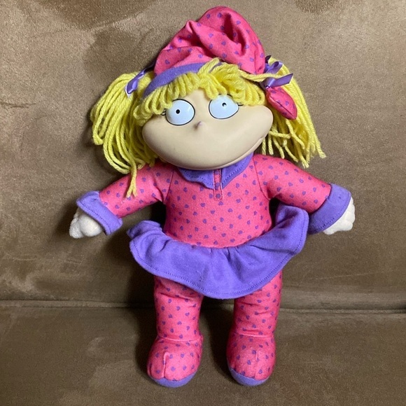 Mattel | Toys | Rugrats Angelica Pickles Pink Pajamas Plush Doll Vinyl ...